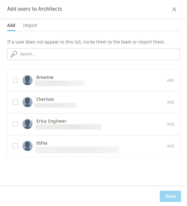 If the user you want to add is not in the list, add them to the team by going to User Management ...